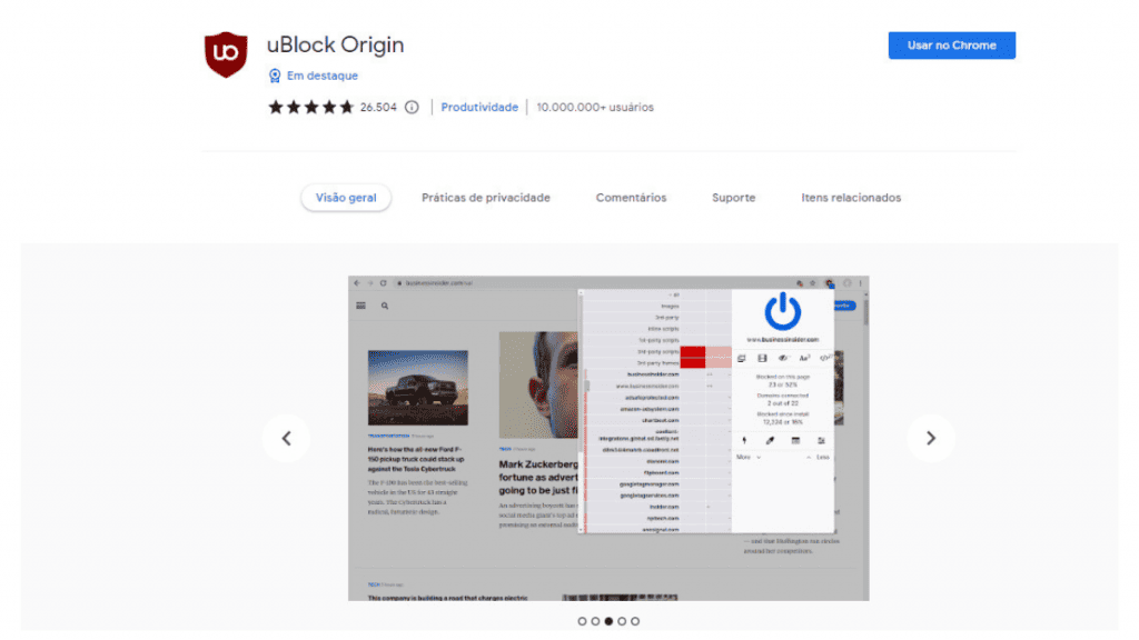 Quais são os 5 melhores bloqueadores de anúncios no Chrome?