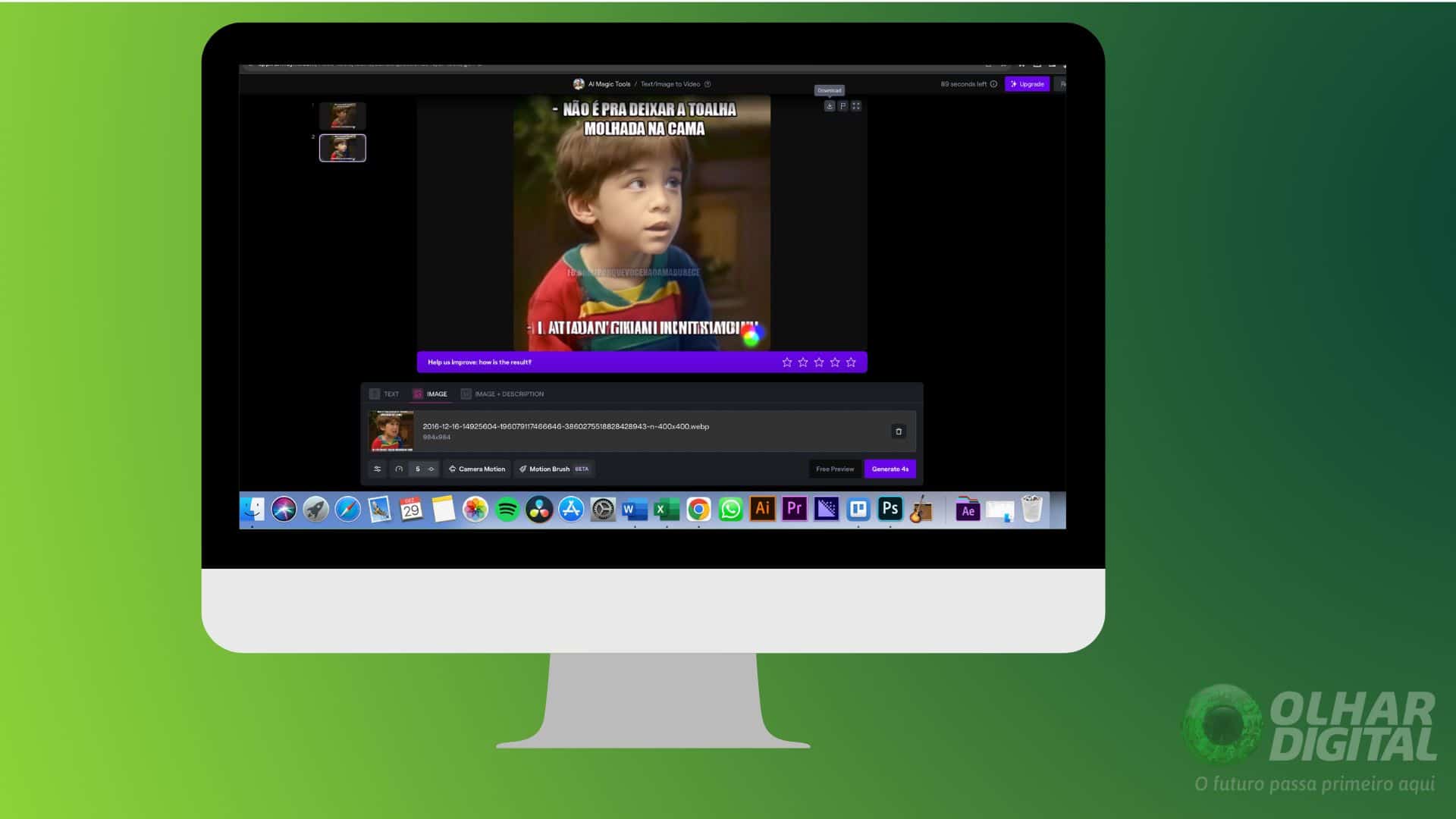 Como transformar um meme em um vídeo com inteligência artificial
