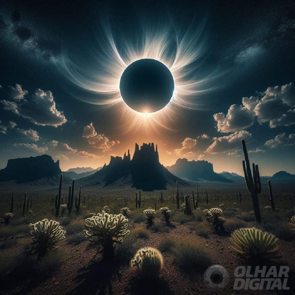 Eclipse solar total de 2024 promete ser espetáculo astronômico